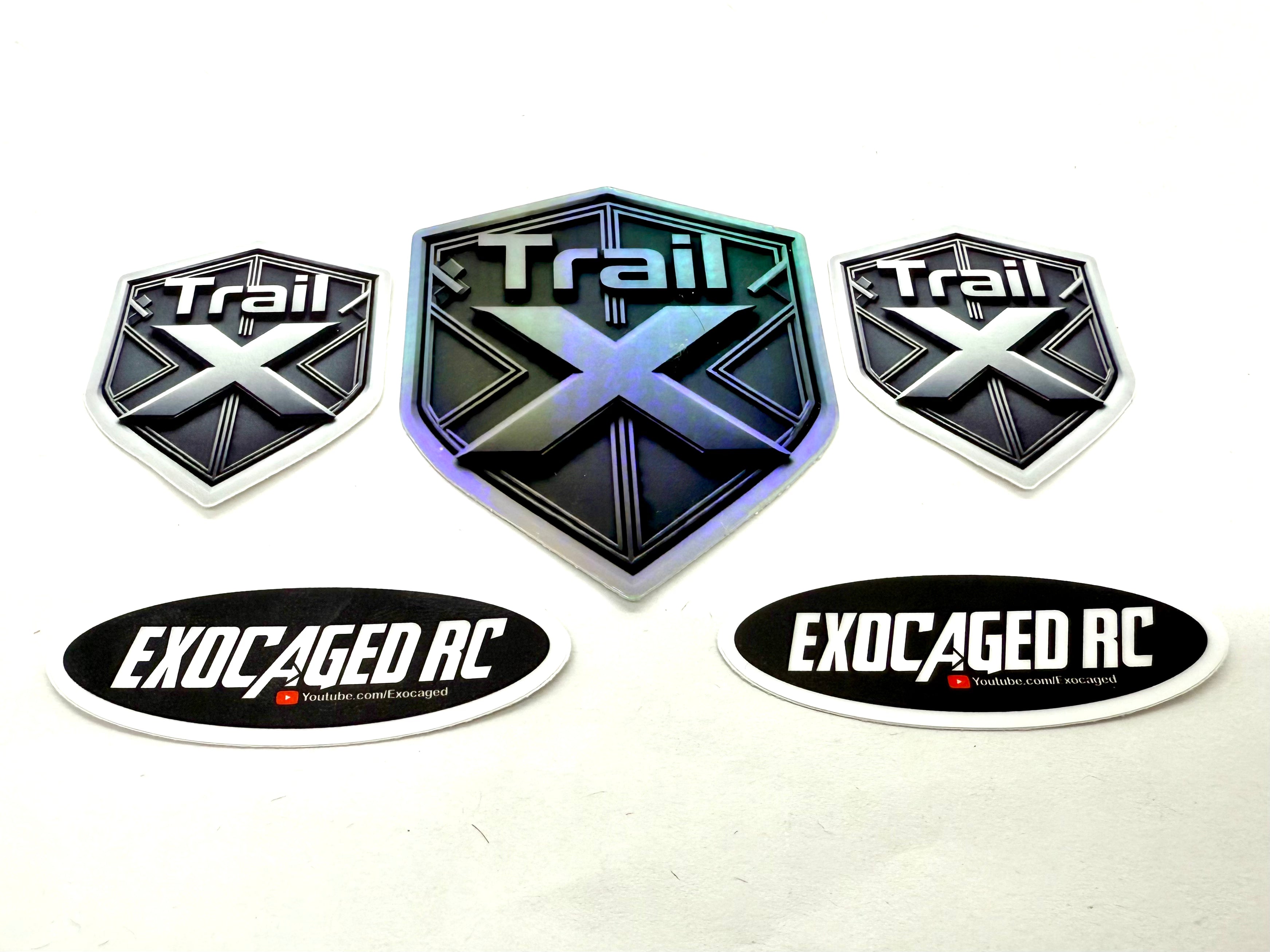 TRAIL X Holographic big sticker set with 2 normal small stickers ...